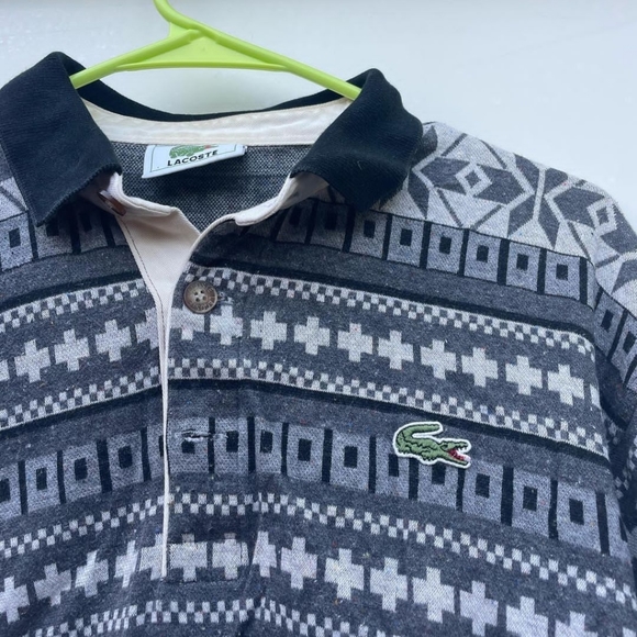 Lacoste | Shirts | Rare Lacoste Longsleeved Polo With Unique Pattern S ...